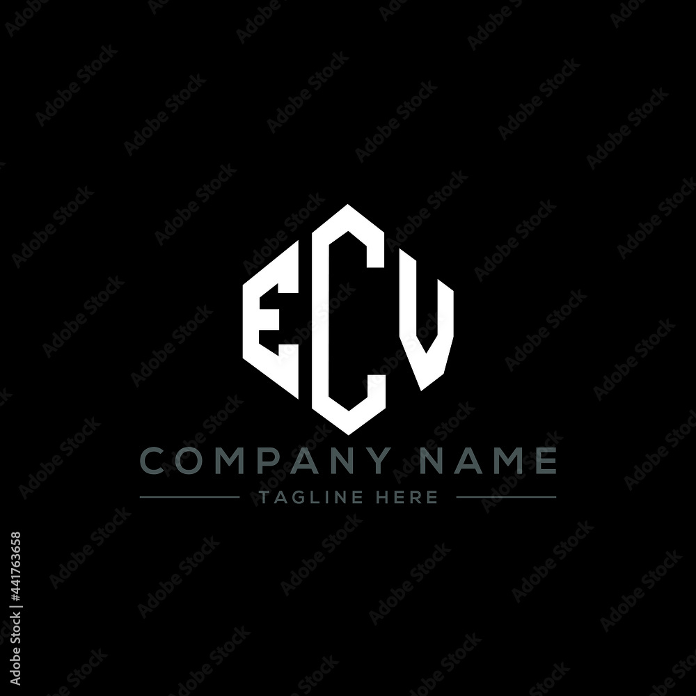 ECV letter logo design with polygon shape. ECV polygon logo monogram ...