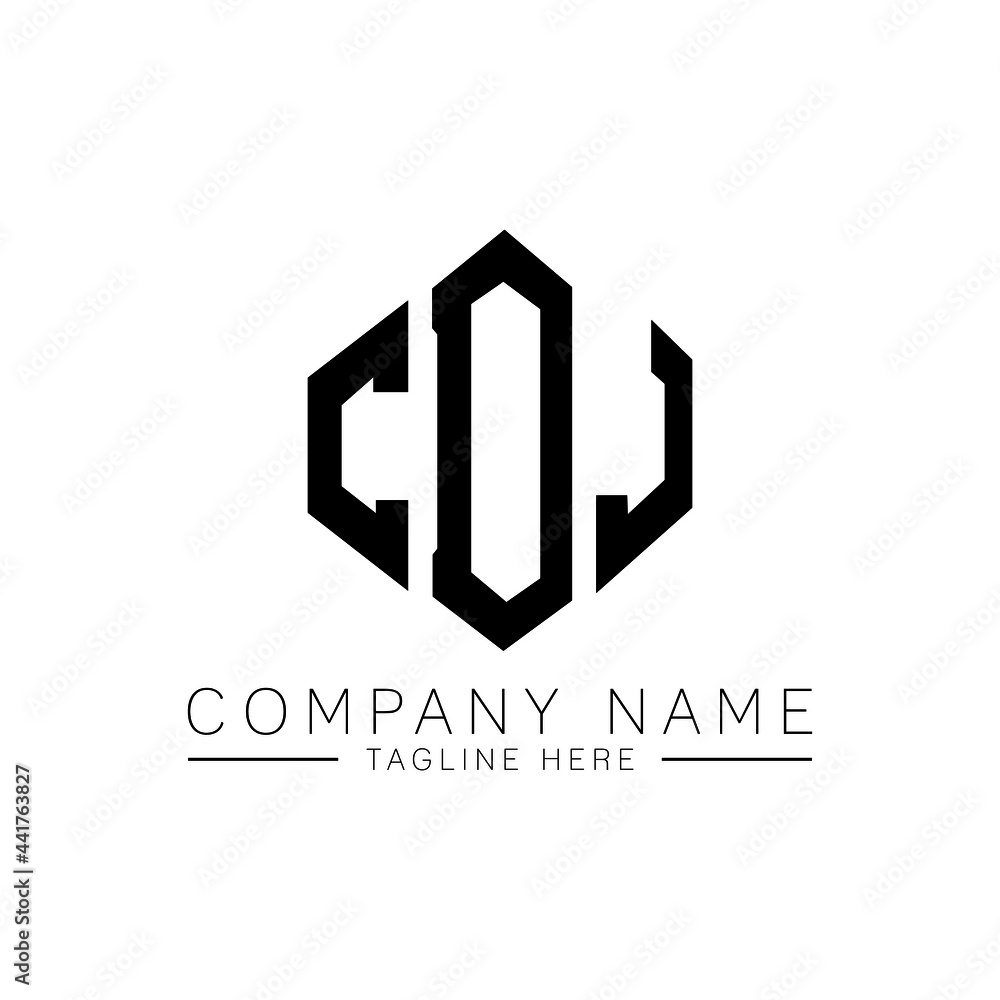 CDJ letter logo design with polygon shape. CDJ polygon logo monogram ...