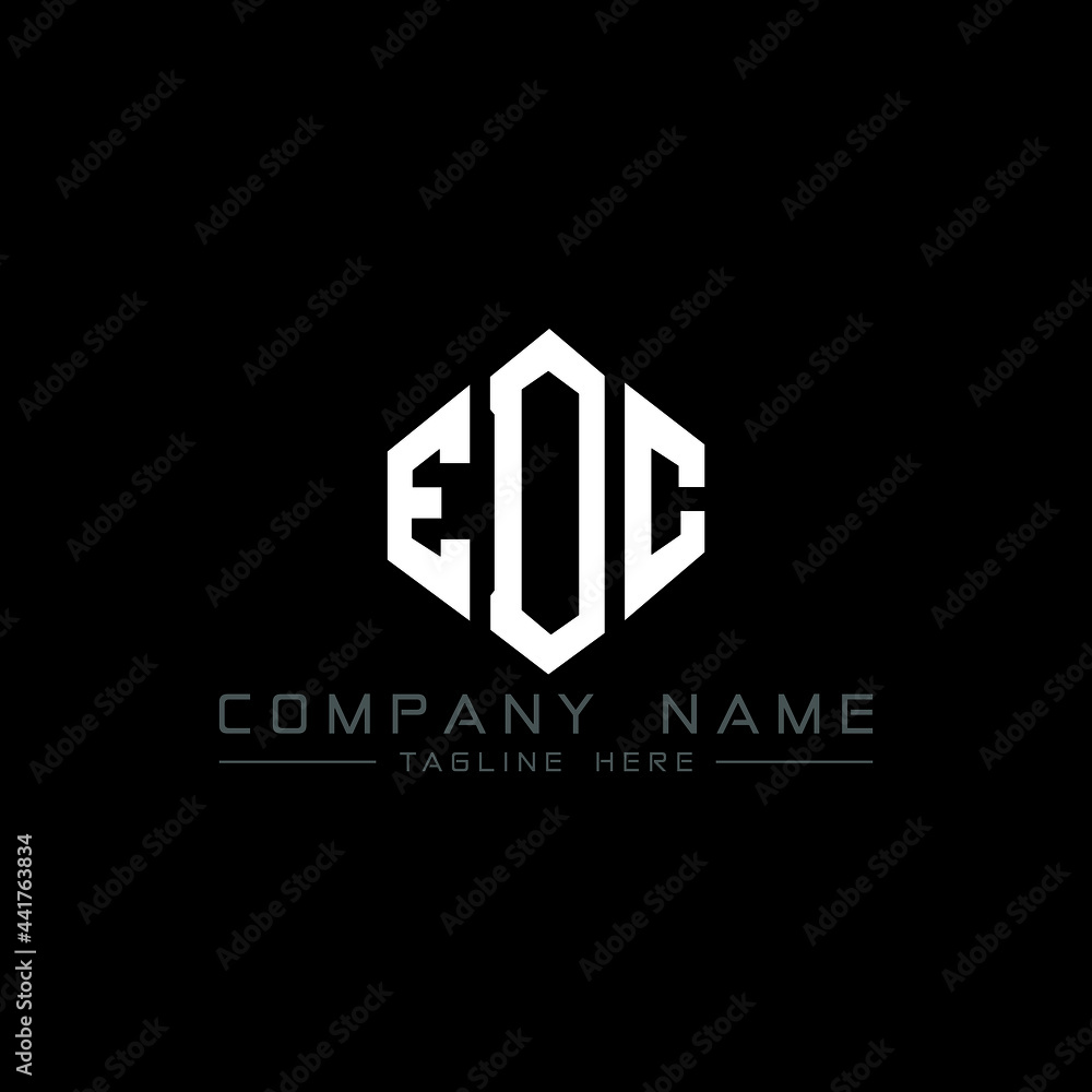 EDC letter logo design with polygon shape. EDC polygon logo monogram ...