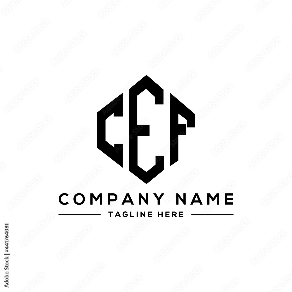 CEF letter logo design with polygon shape. CEF polygon logo monogram ...