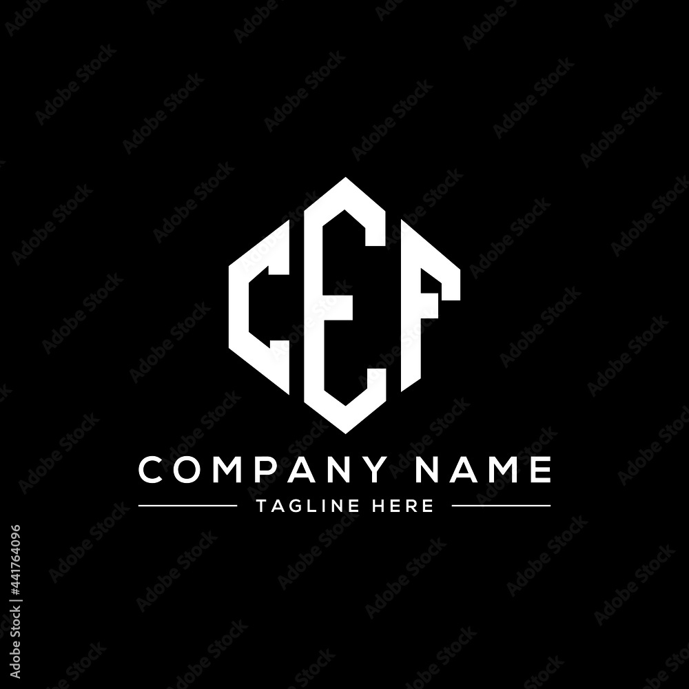 CEF letter logo design with polygon shape. CEF polygon logo monogram ...