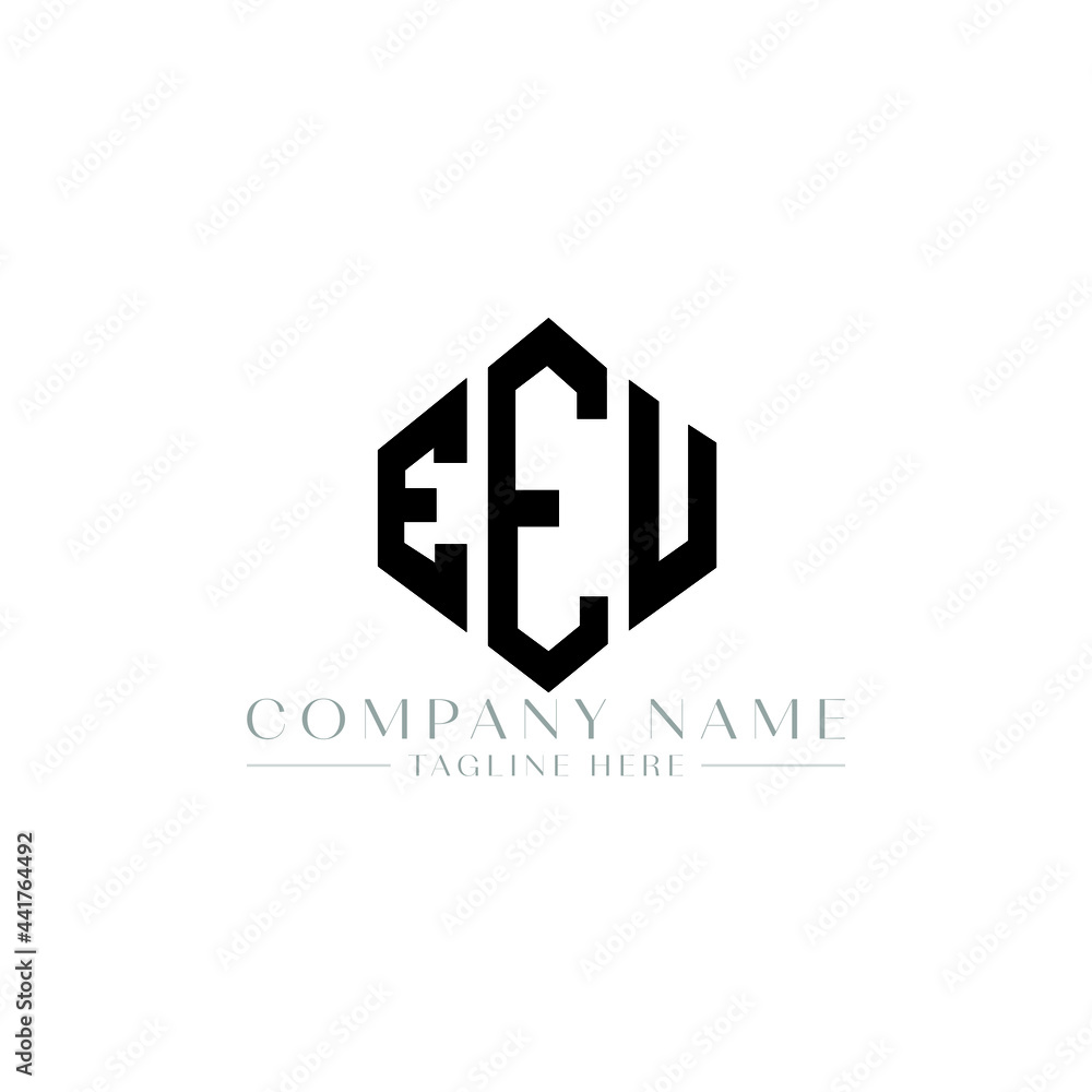 EEU letter logo design with polygon shape. EEU polygon logo monogram ...