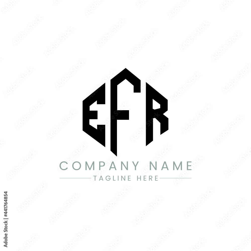 EFR letter logo design with polygon shape. EFR polygon logo monogram ...