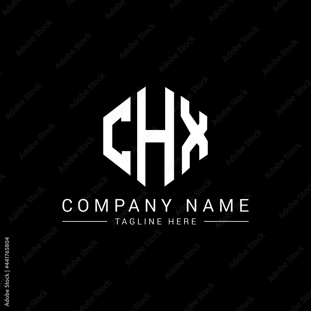 CHX letter logo design with polygon shape. CHX polygon logo monogram ...
