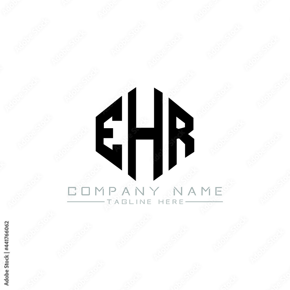 EHR letter logo design with polygon shape. EHR polygon logo monogram ...
