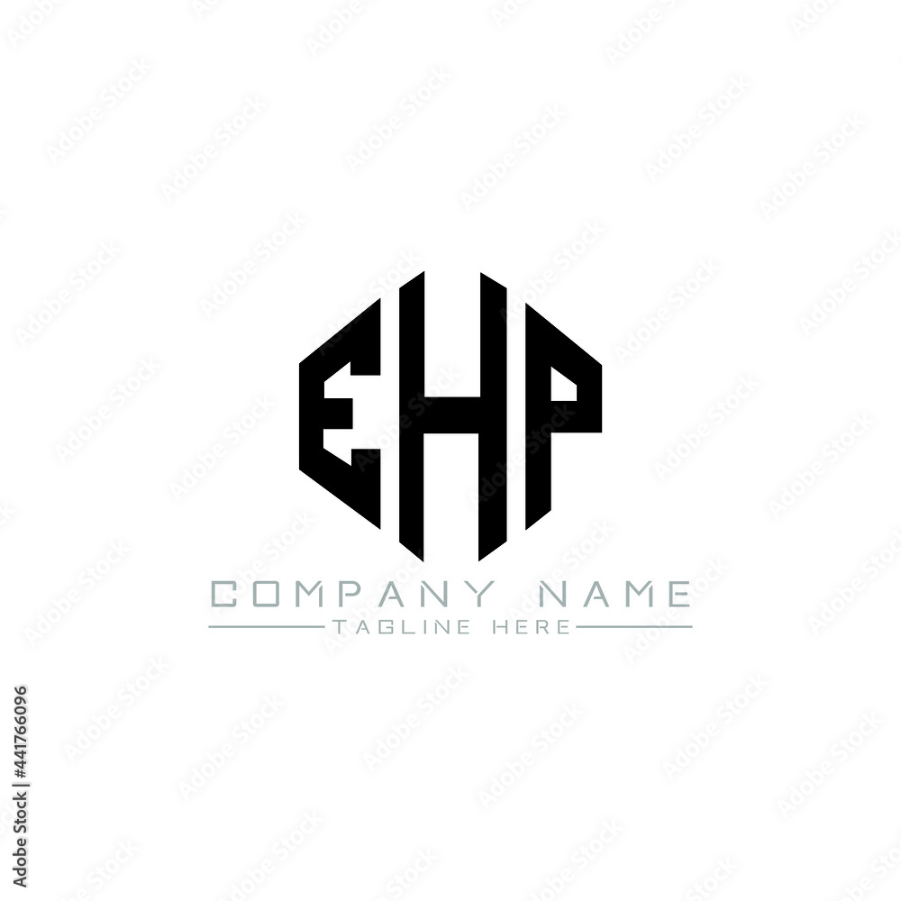 EHP letter logo design with polygon shape. EHP polygon logo monogram ...