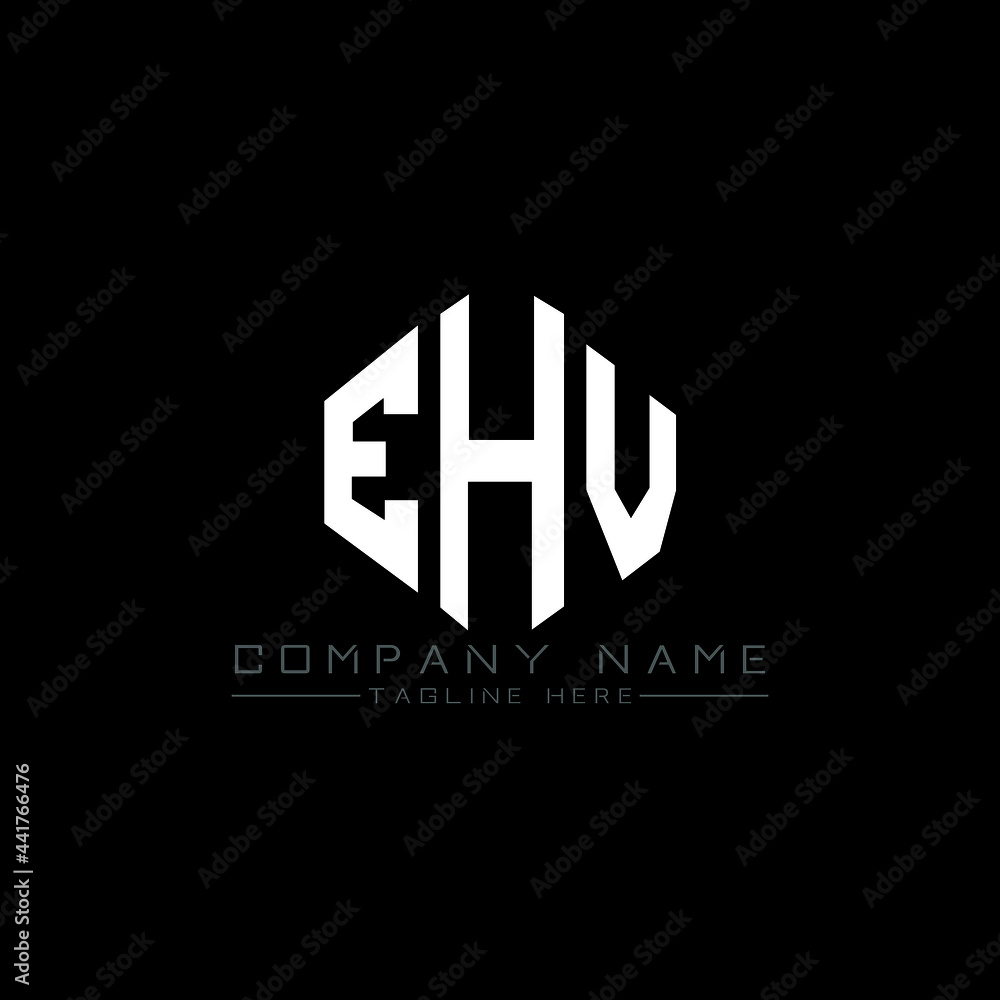 EHV letter logo design with polygon shape. EHV polygon logo monogram ...