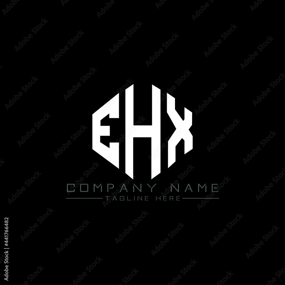 EHX letter logo design with polygon shape. EHX polygon logo monogram ...