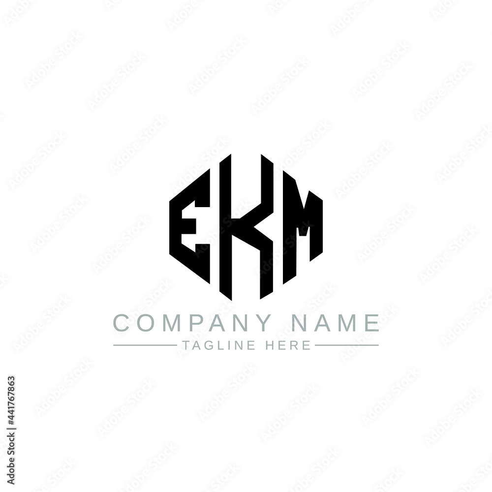 EKM letter logo design with polygon shape. EKM polygon logo monogram ...
