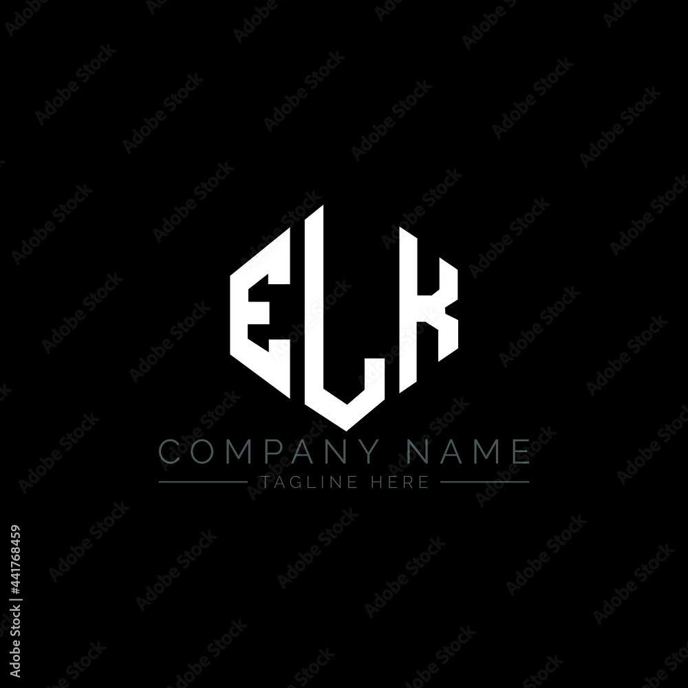 ELK letter logo design with polygon shape. ELK polygon logo monogram ...