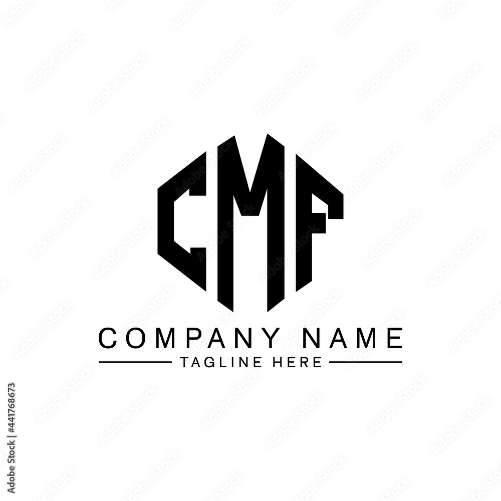 CMF letter logo design with polygon shape. CMF polygon logo monogram ...