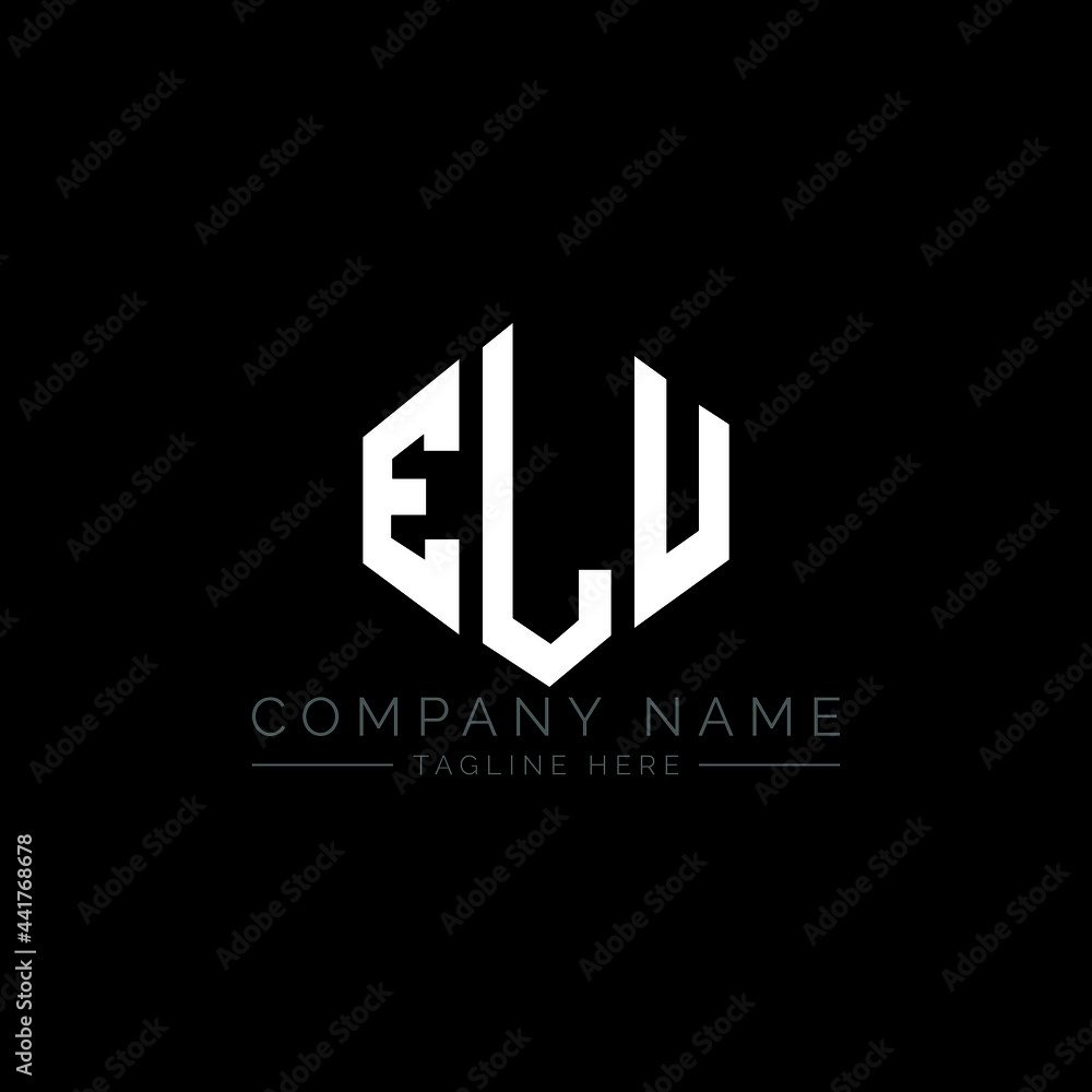ELU letter logo design with polygon shape. ELU polygon logo monogram ...