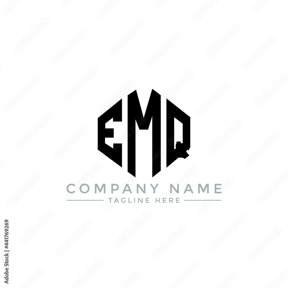 EMQ letter logo design with polygon shape. EMQ polygon logo monogram ...