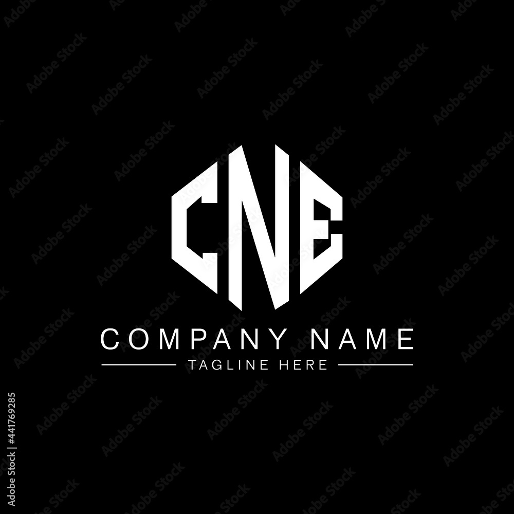 CNE letter logo design with polygon shape. CNE polygon logo monogram ...