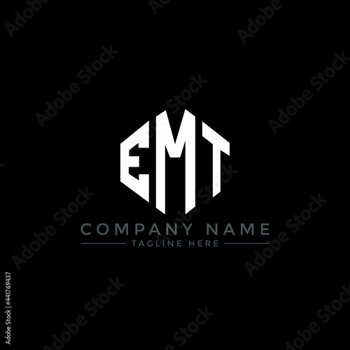 EMT letter logo design with polygon shape. EMT polygon logo monogram ...