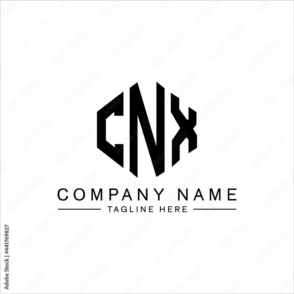CNX letter logo design with polygon shape. CNX polygon logo monogram ...