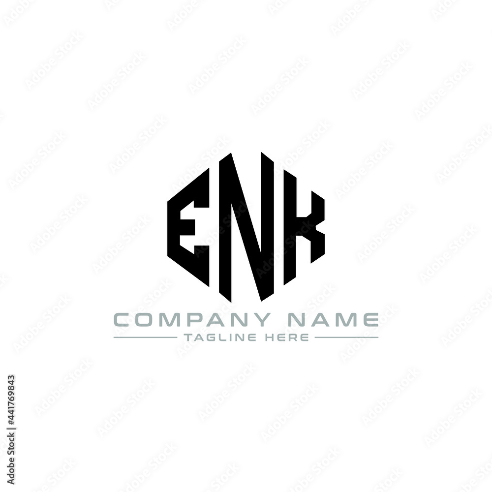 ENK letter logo design with polygon shape. ENK polygon logo monogram ...
