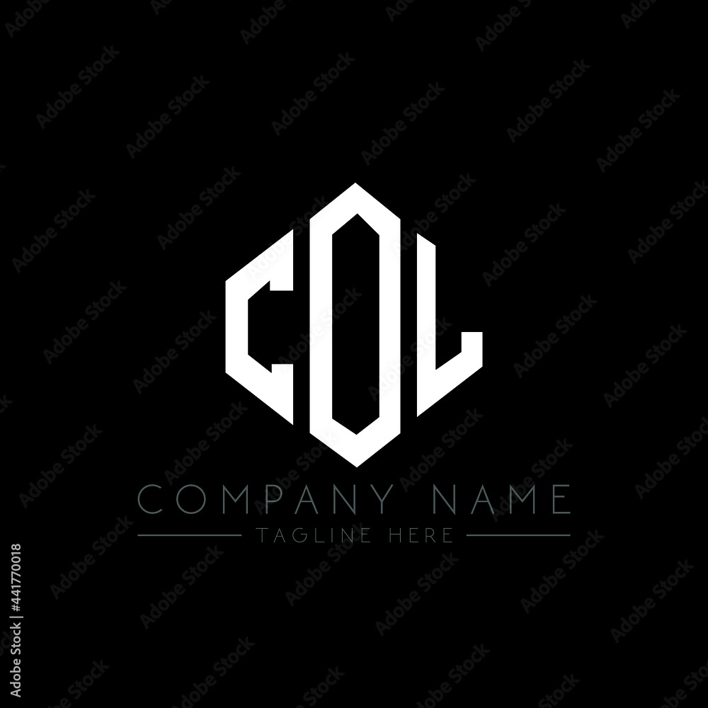 COL letter logo design with polygon shape. COL polygon logo monogram ...
