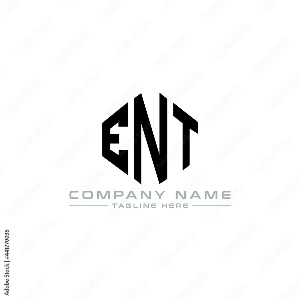 ENT letter logo design with polygon shape. ENT polygon logo monogram ...
