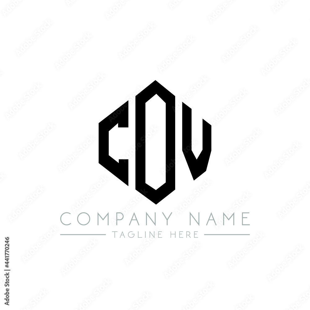COV letter logo design with polygon shape. COV polygon logo monogram ...