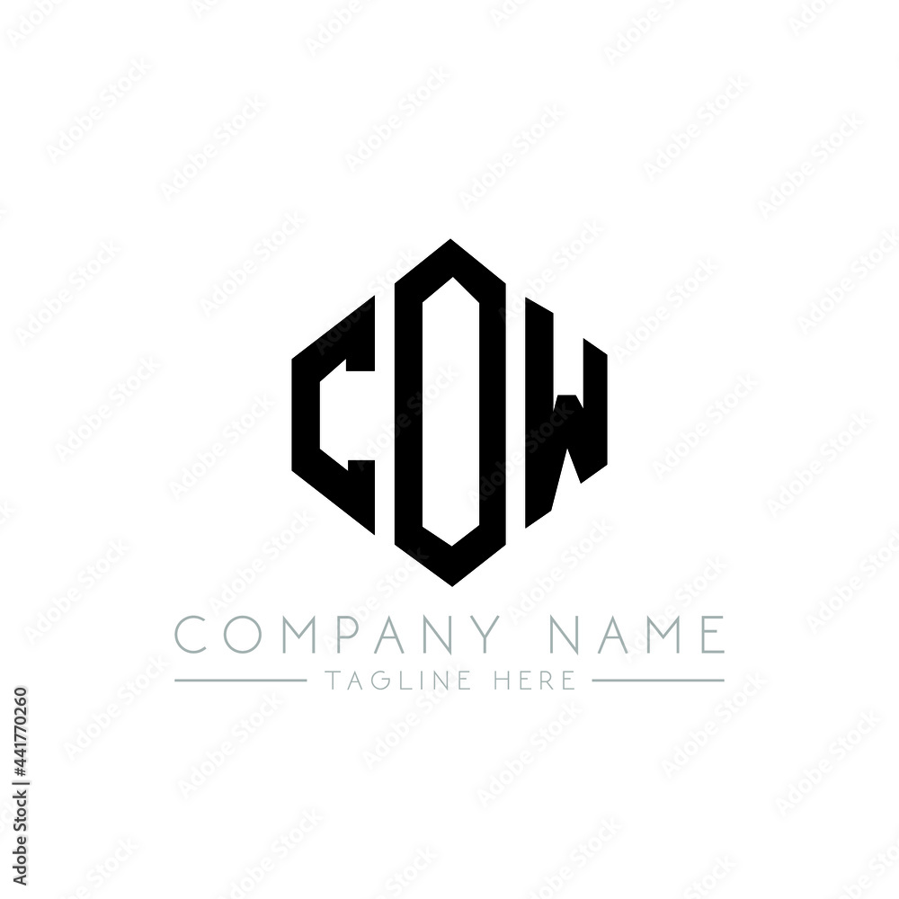 COW letter logo design with polygon shape. COW polygon logo monogram ...