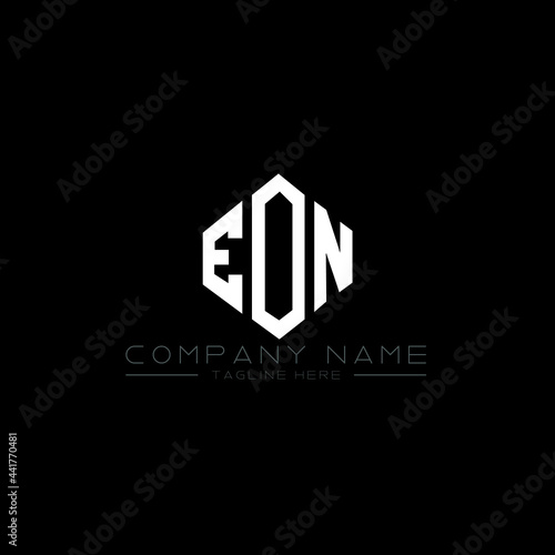 Plakat w ramie EON letter logo design with polygon shape. EON polygon ...