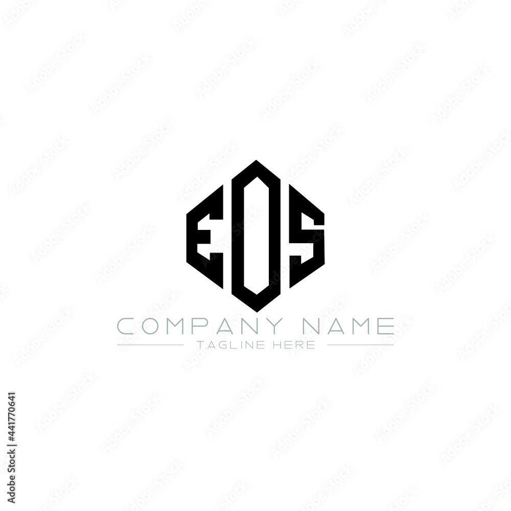 EOS letter logo design with polygon shape. EOS polygon logo monogram ...