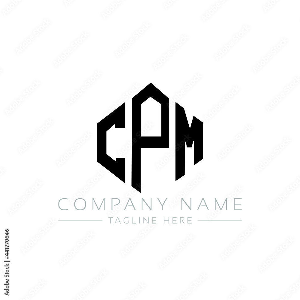 CPM letter logo design with polygon shape. CPM polygon logo monogram ...