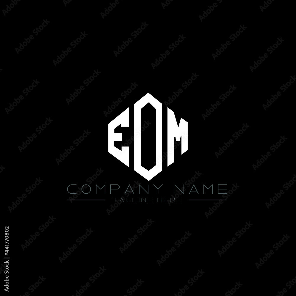 EOM letter logo design with polygon shape. EOM polygon logo monogram ...