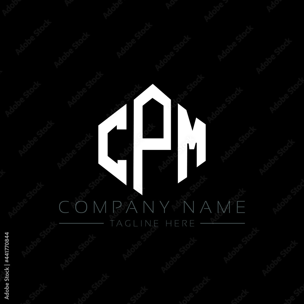 CPM letter logo design with polygon shape. CPM polygon logo monogram ...