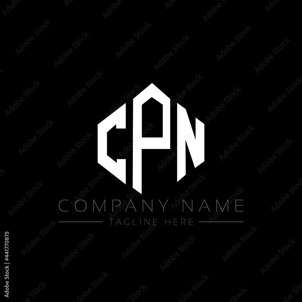 CPN letter logo design with polygon shape. CPN polygon logo monogram ...