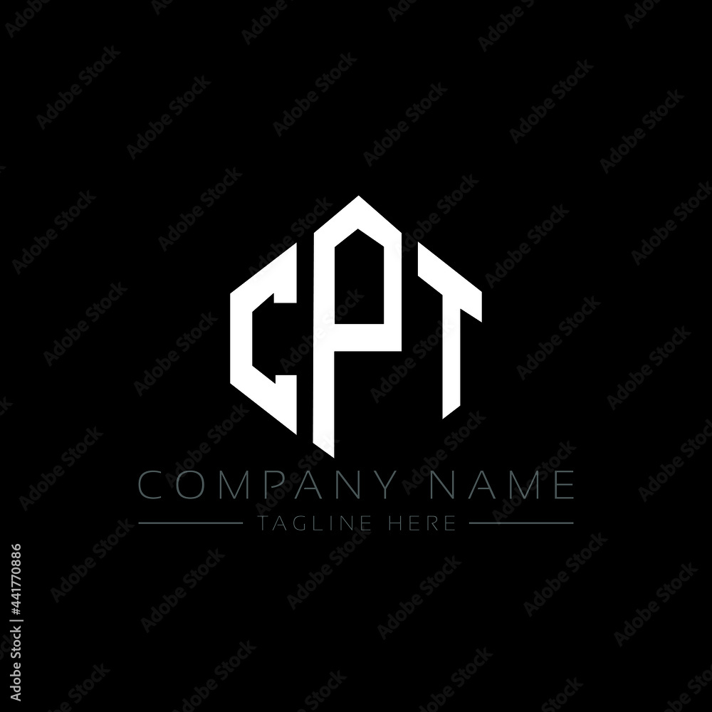 CPT letter logo design with polygon shape. CPT polygon logo monogram ...