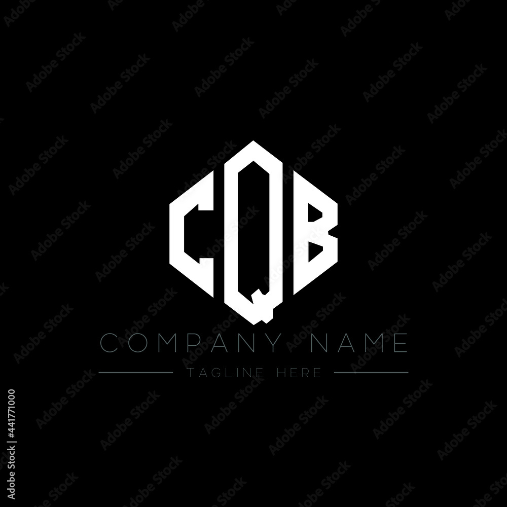 CQB letter logo design with polygon shape. CQB polygon logo monogram. CQB cube logo design. CQB ...