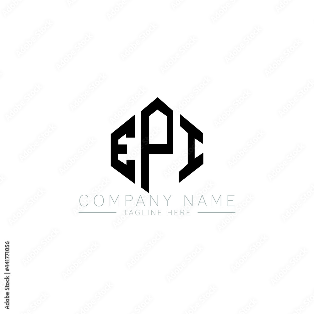 EPI letter logo design with polygon shape. EPI polygon logo monogram ...
