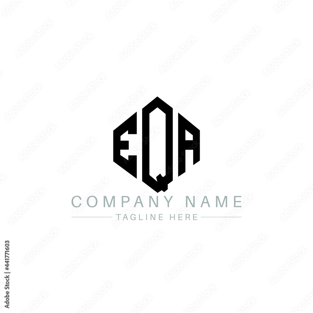 EQA letter logo design with polygon shape. EQA polygon logo monogram ...