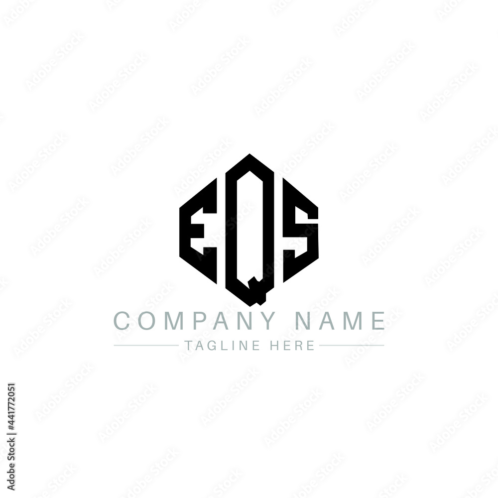 EQS letter logo design with polygon shape. EQS polygon logo monogram ...