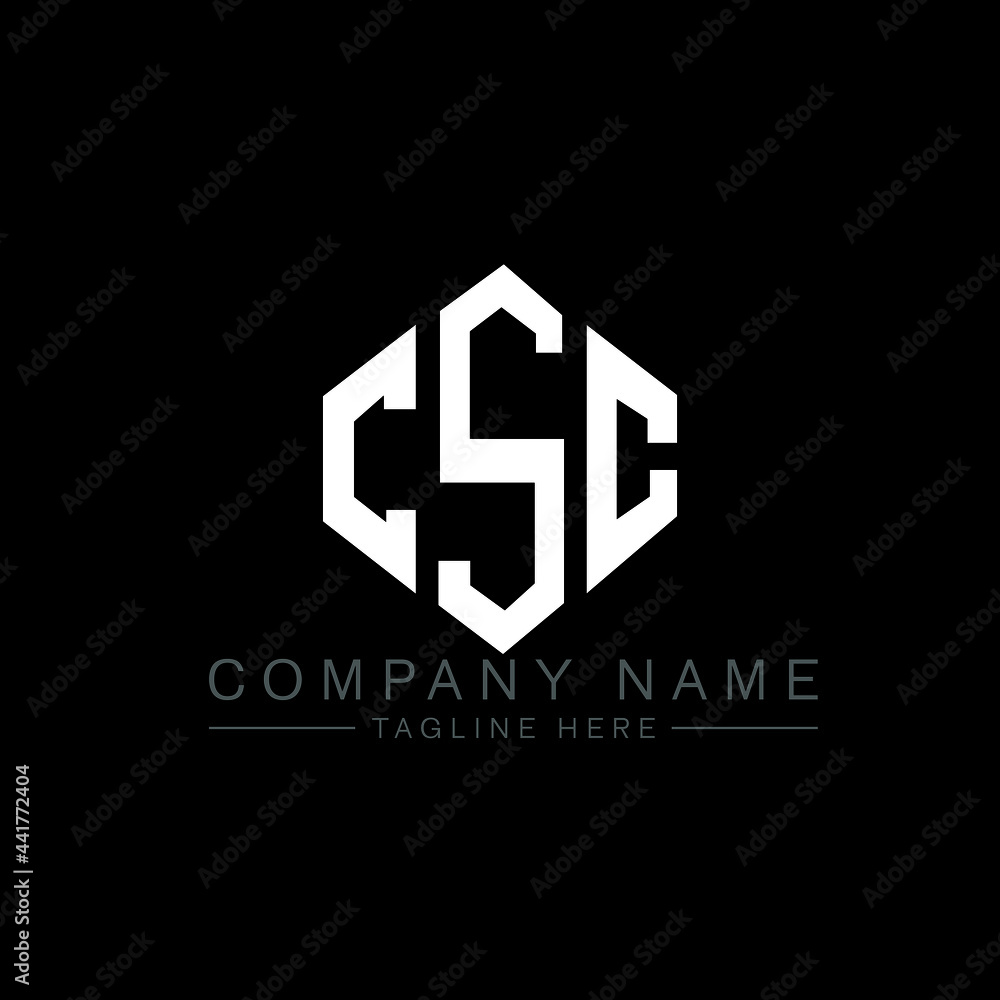 CSC letter logo design with polygon shape. CSC polygon logo monogram ...