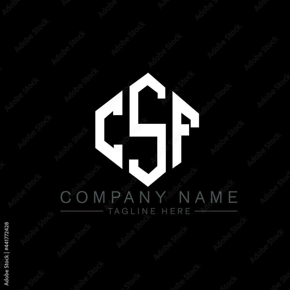 CSF letter logo design with polygon shape. CSF polygon logo monogram ...