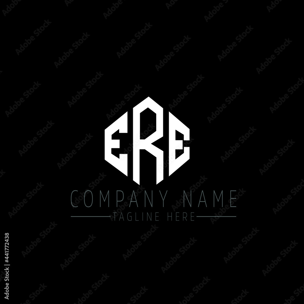 ERE letter logo design with polygon shape. ERE polygon logo monogram ...