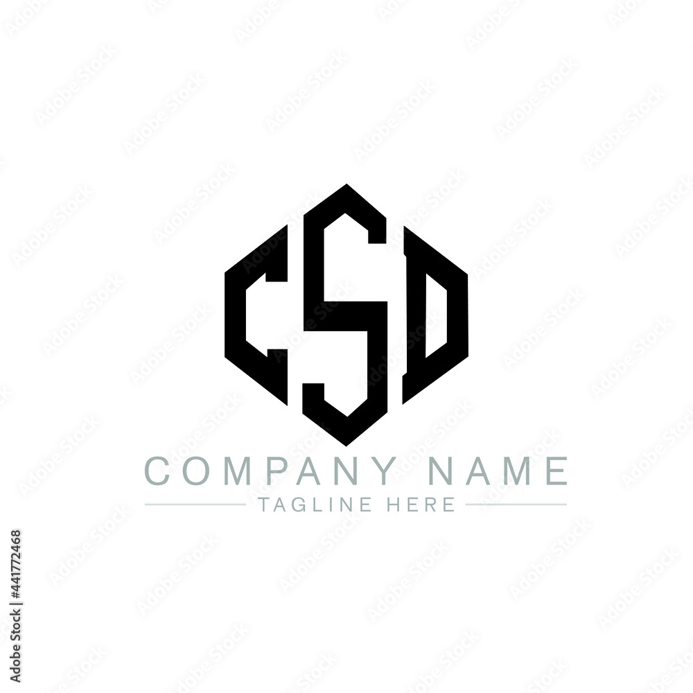 CSD letter logo design with polygon shape. CSD polygon logo monogram ...