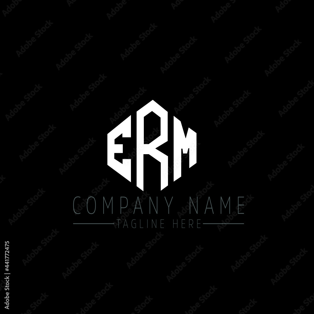 ERM letter logo design with polygon shape. ERM polygon logo monogram ...