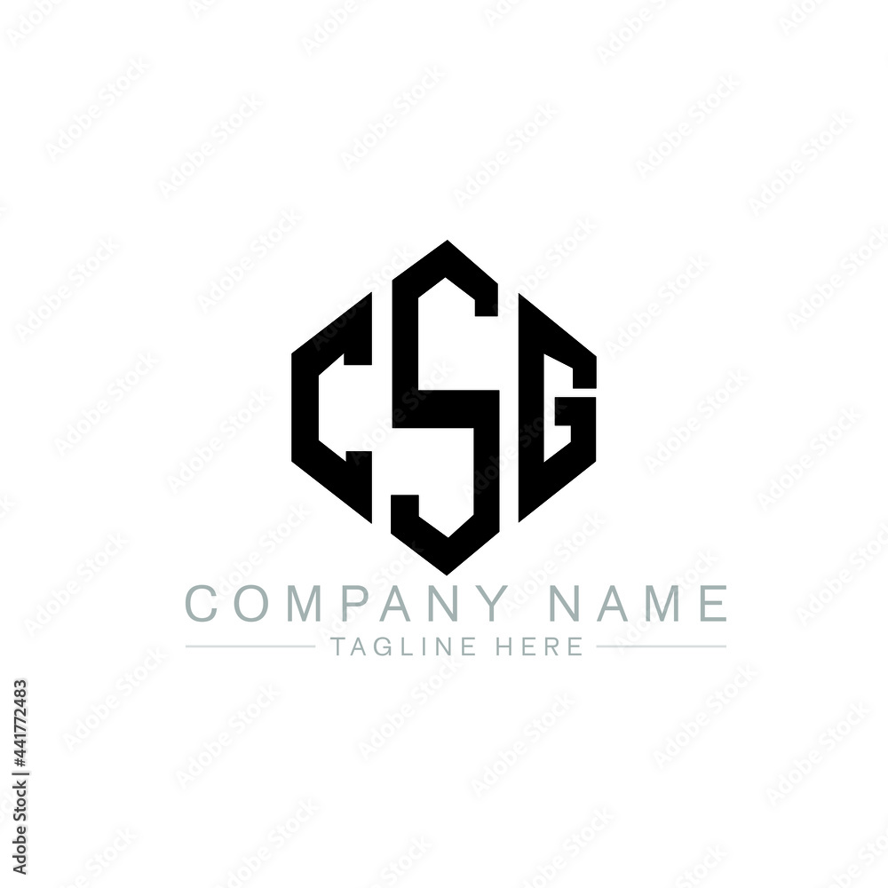 CSG letter logo design with polygon shape. CSG polygon logo monogram ...