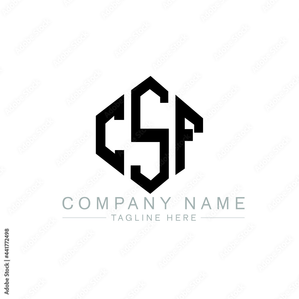 CSF letter logo design with polygon shape. CSF polygon logo monogram ...