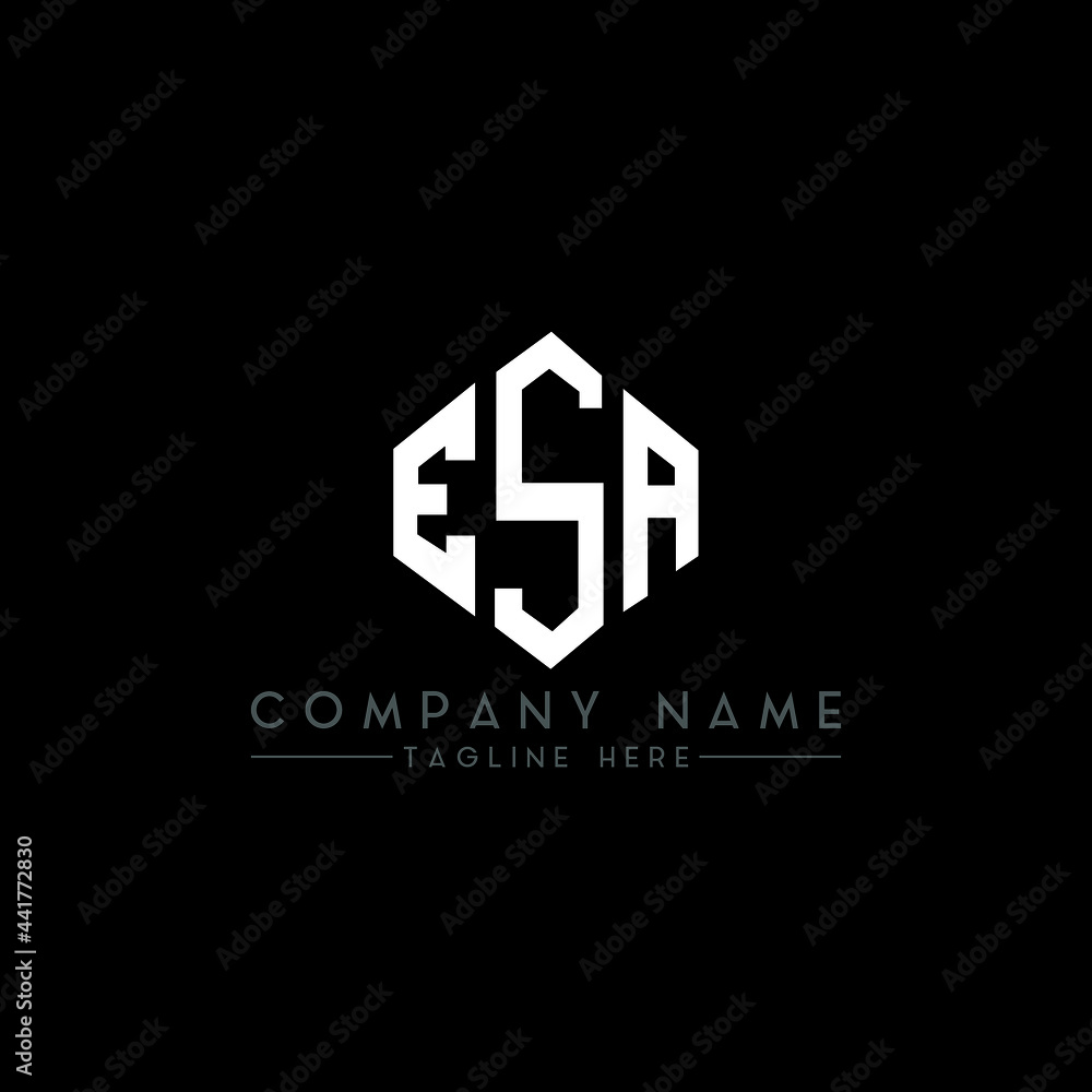 ESA letter logo design with polygon shape. ESA polygon logo monogram ...