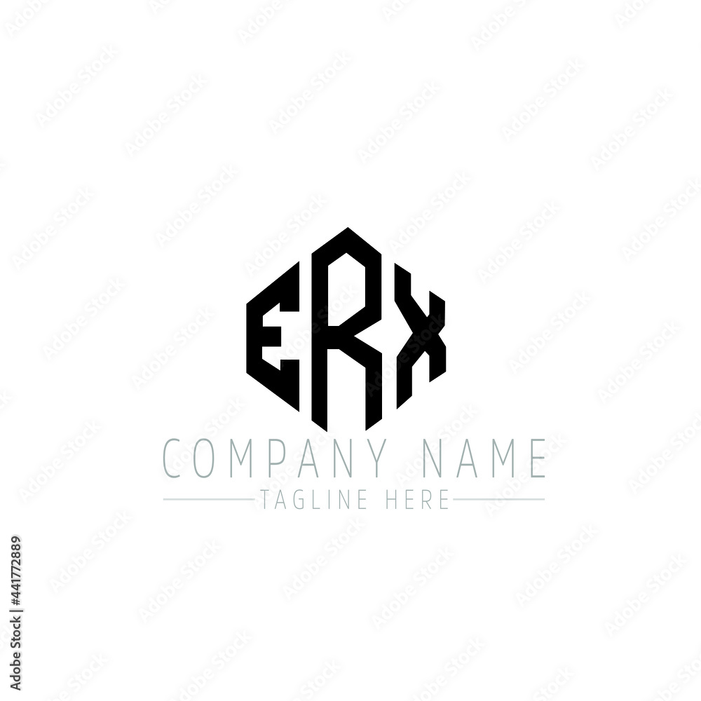 ERX letter logo design with polygon shape. ERX polygon logo monogram ...