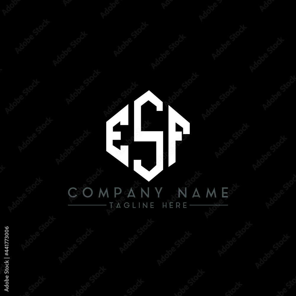 ESF letter logo design with polygon shape. ESF polygon logo monogram ...