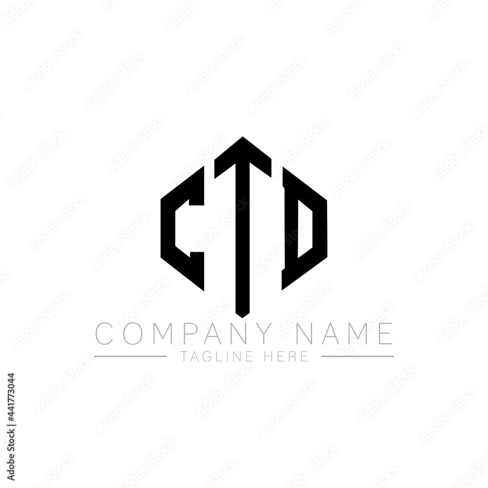 CTD letter logo design with polygon shape. CTD polygon logo monogram ...
