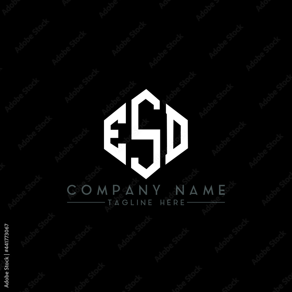 ESD letter logo design with polygon shape. ESD polygon logo monogram ...