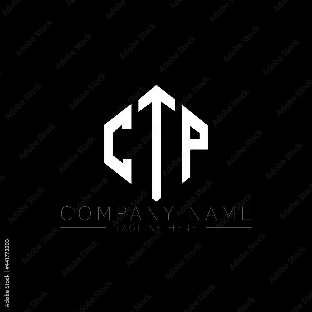 CTP letter logo design with polygon shape. CTP polygon logo monogram ...