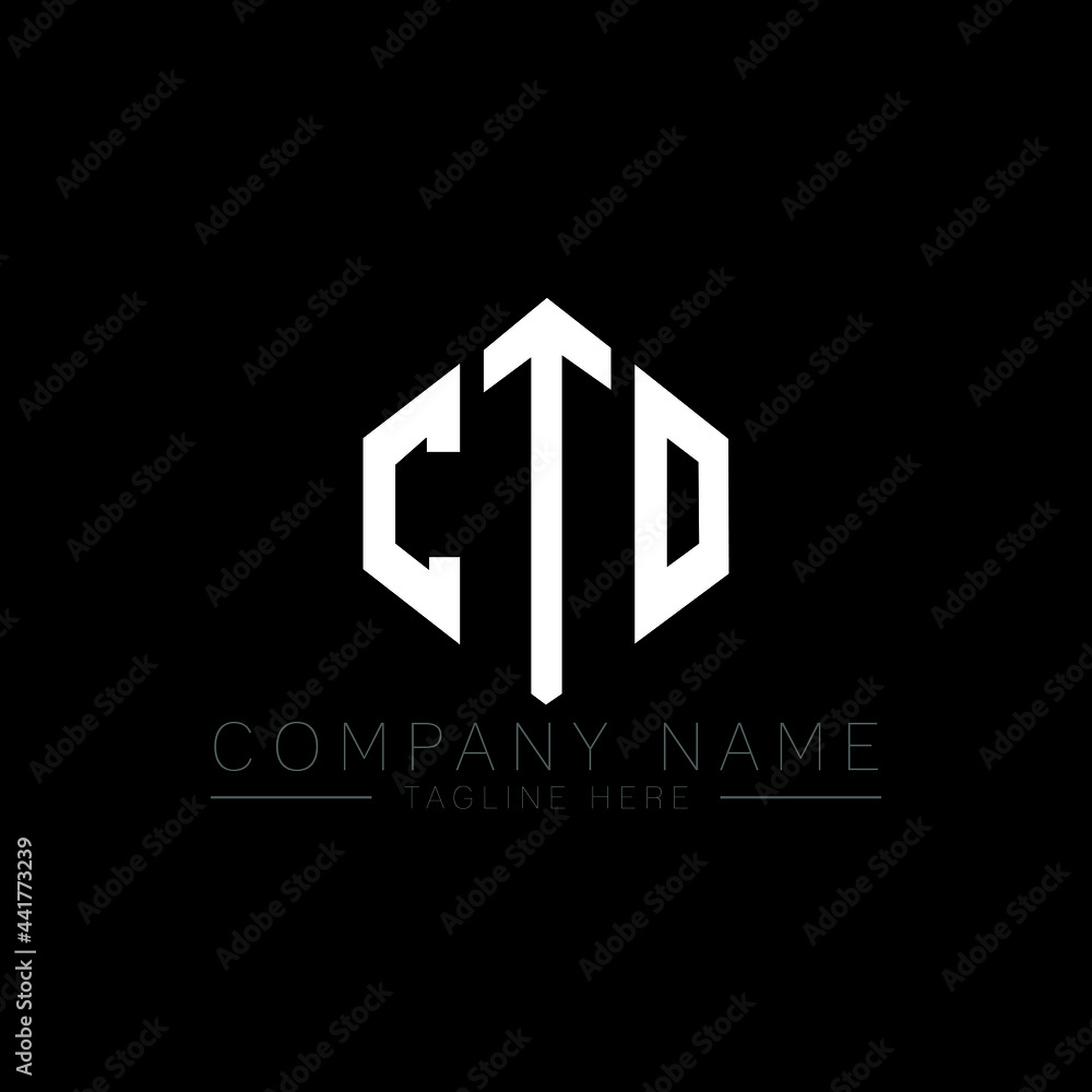 CTO letter logo design with polygon shape. CTO polygon logo monogram ...